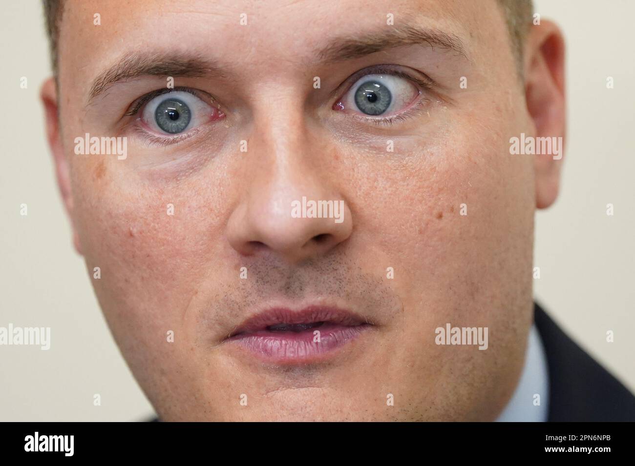 Shadow health secretary Wes Streeting during a visit to meet staff and ...