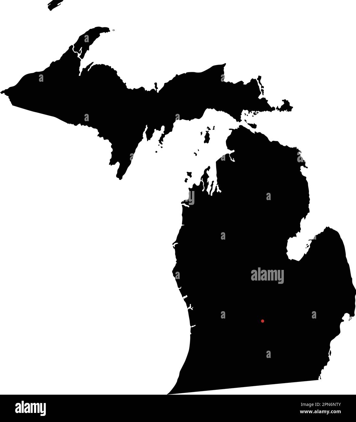 Highly Detailed Michigan Silhouette map Stock Vector Image & Art - Alamy