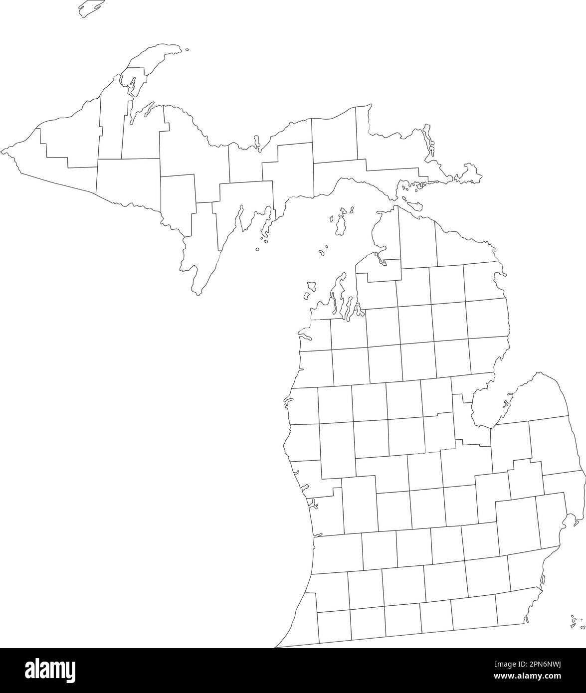 Michigan map outline us Black and White Stock Photos & Images - Alamy