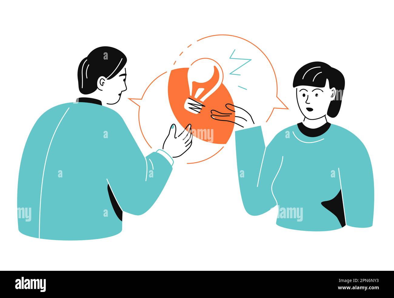 Share thoughts and ideas - colorful flat design style illustration Stock Vector Image & Art - Alamy