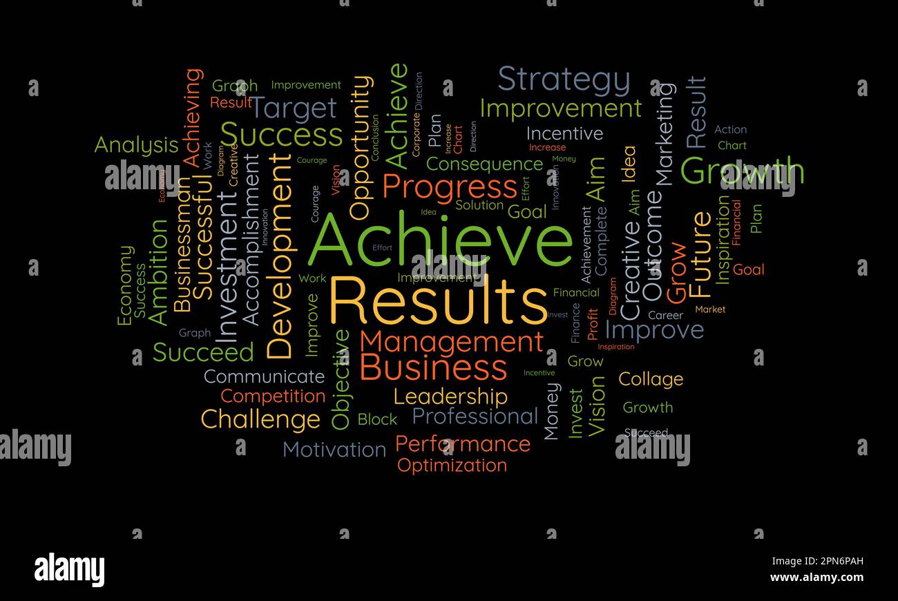 Word cloud background concept for Achieve Results. Marketing growth ...