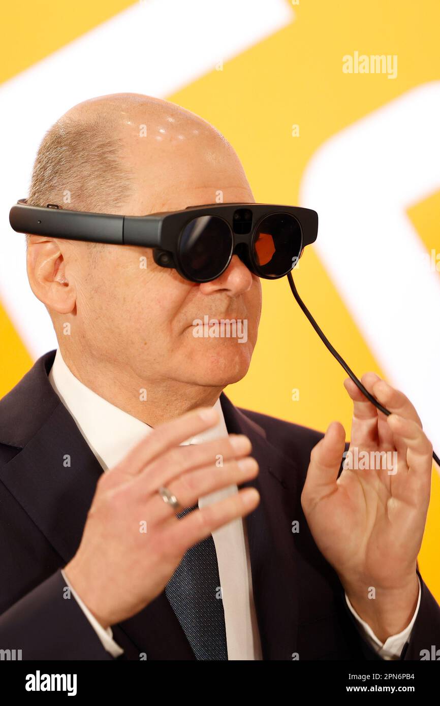 Hanover, Germany. 17th Apr, 2023. German Chancellor Olaf Scholz (SPD ...