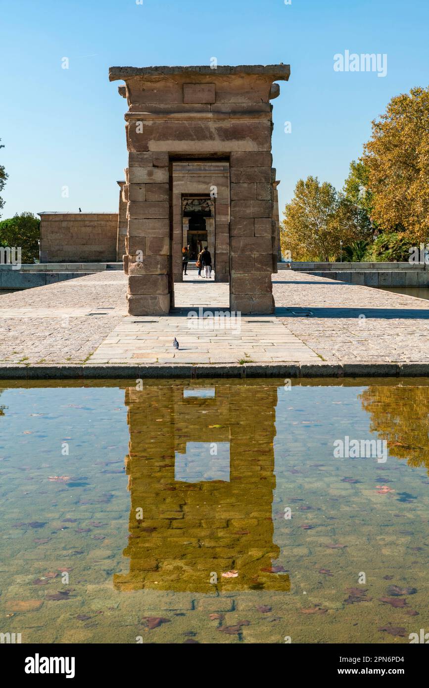 Ancient egyptian Temple of Debod at La Montaña Park in Madrid, spain ...