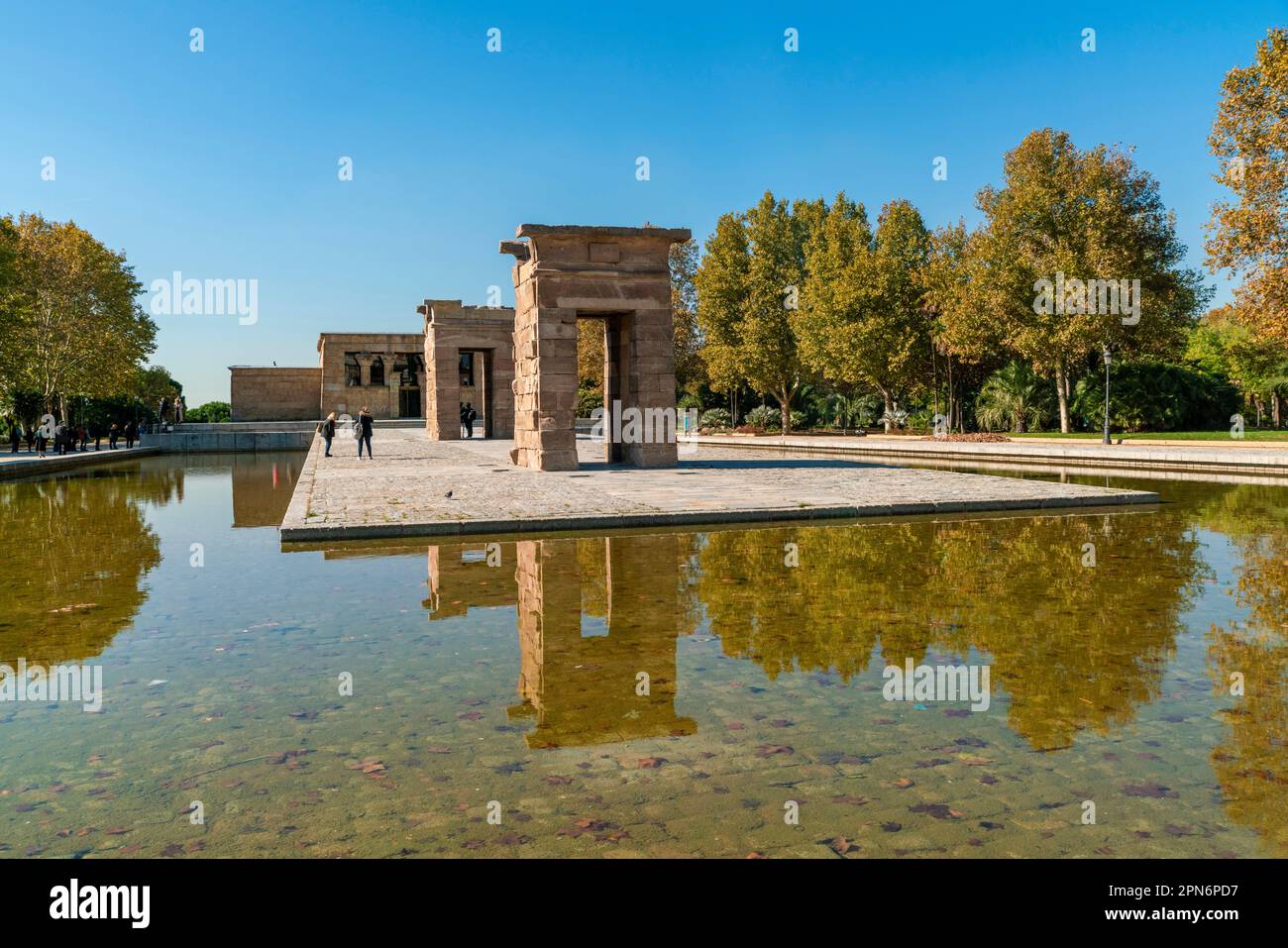 Ancient egyptian Temple of Debod at La Montaña Park in Madrid, spain ...