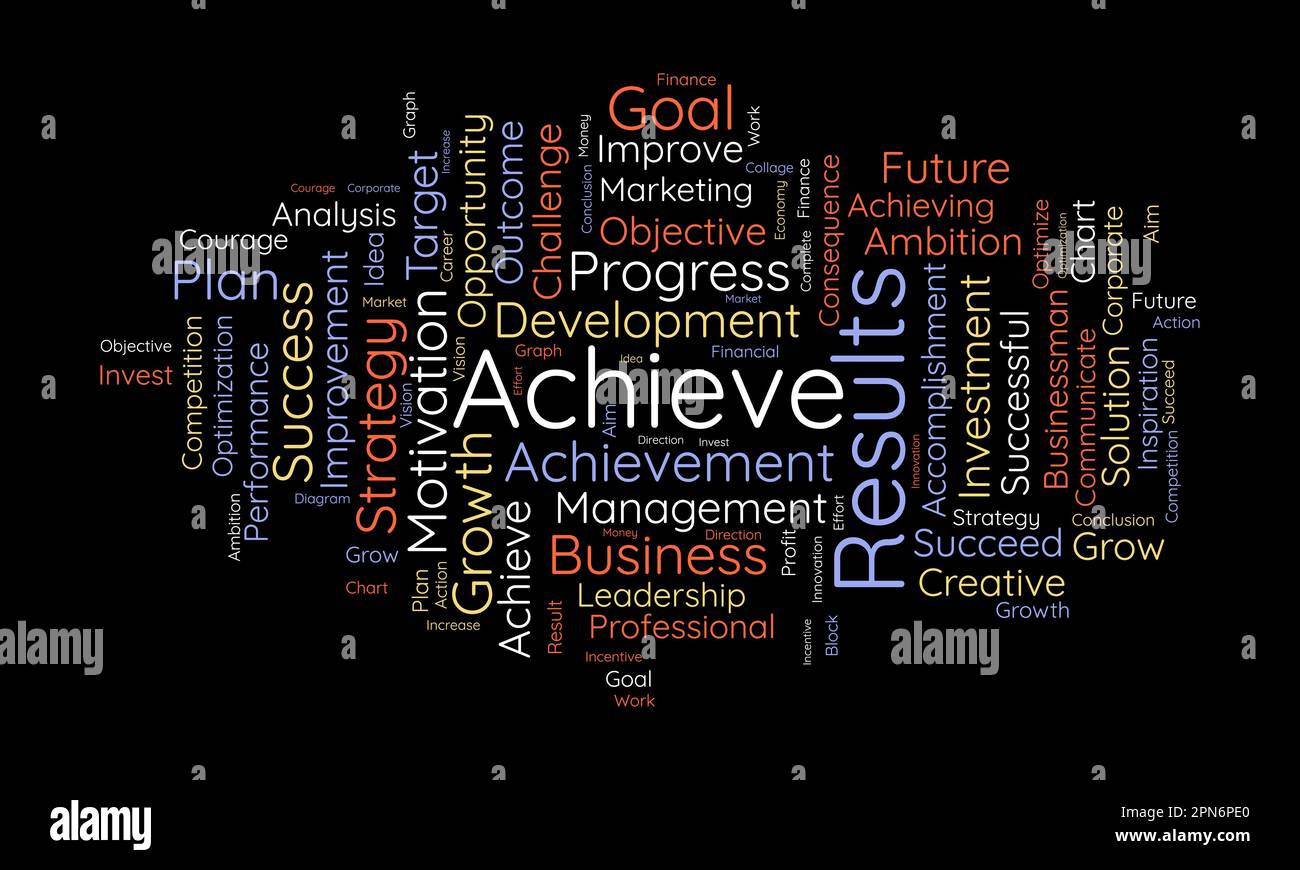 Word cloud background concept for Achieve Results. Marketing growth ...