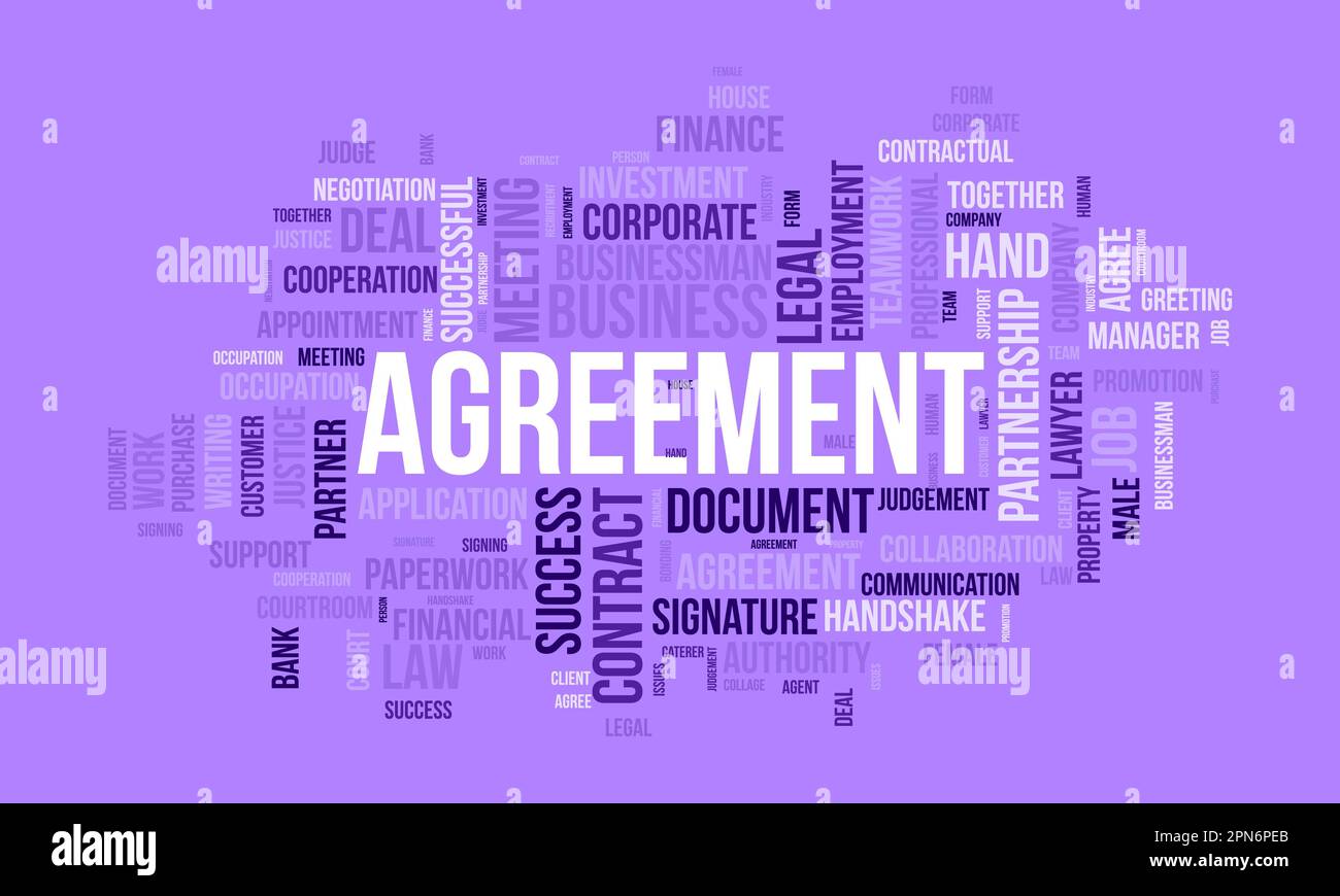 Word cloud background concept for Agreement. Corporate contract ...