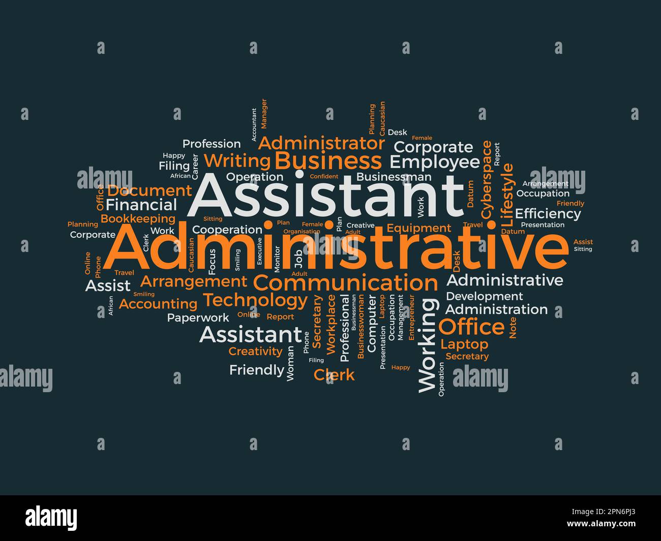 Word cloud background concept for Administrative assistant. Business ...