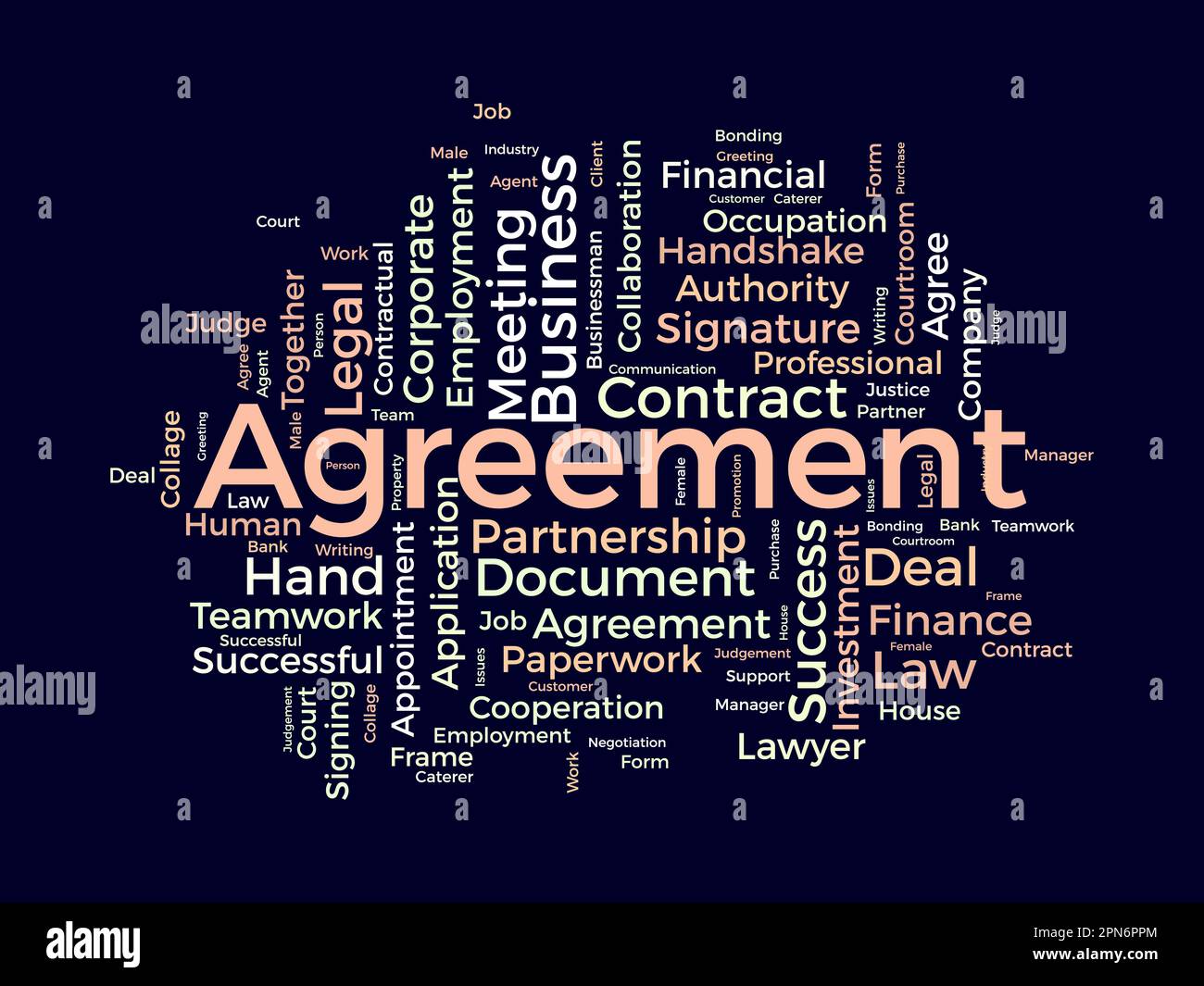 Word cloud background concept for Agreement. Corporate contract ...