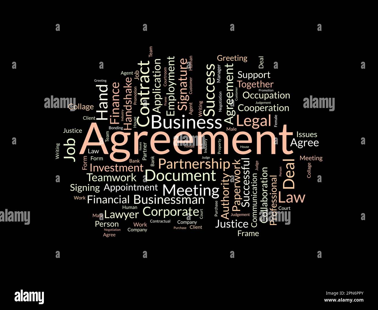 Word cloud background concept for Agreement. Corporate contract ...