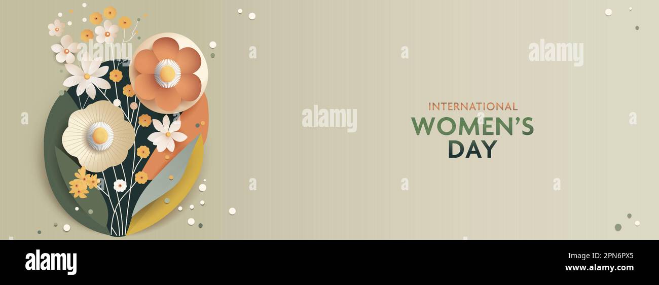 International Women's Day Banner Design Decorated With Floral Stock ...