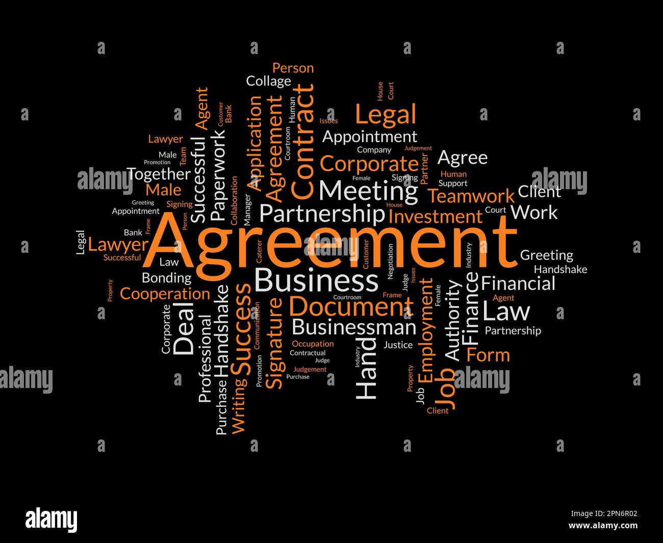 Word cloud background concept for Agreement. Corporate contract ...