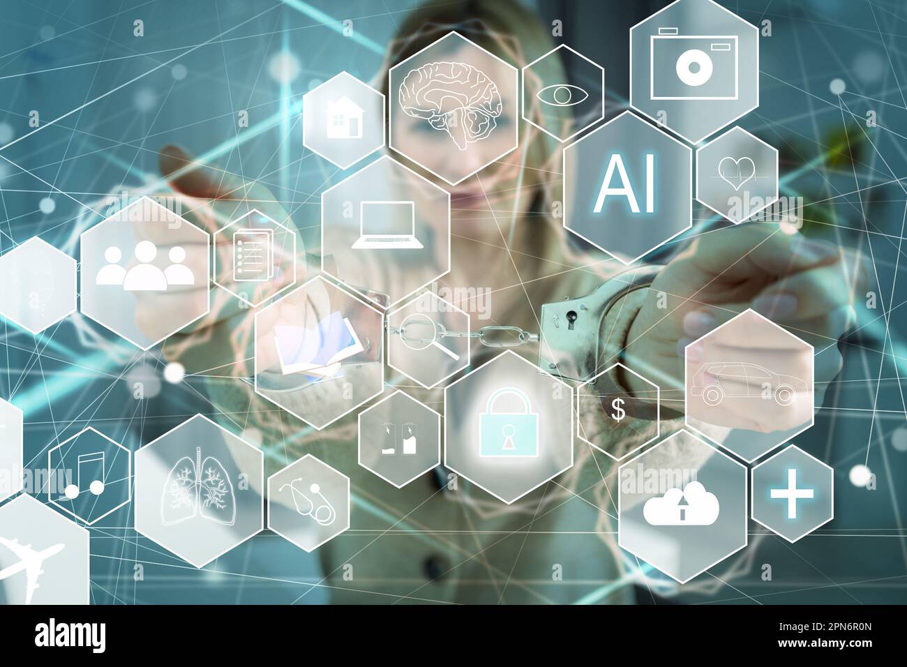 AI, Artificial intelligence, machine learning, neural networks and modern technologies concepts ...