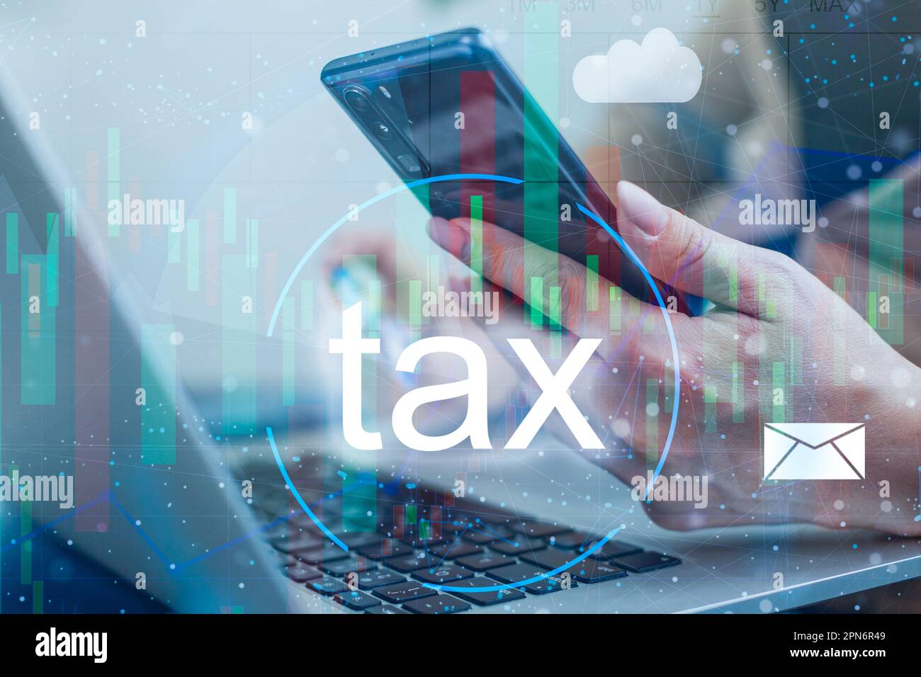 touch screen hand scan Online personal income tax icon for tax payment ...