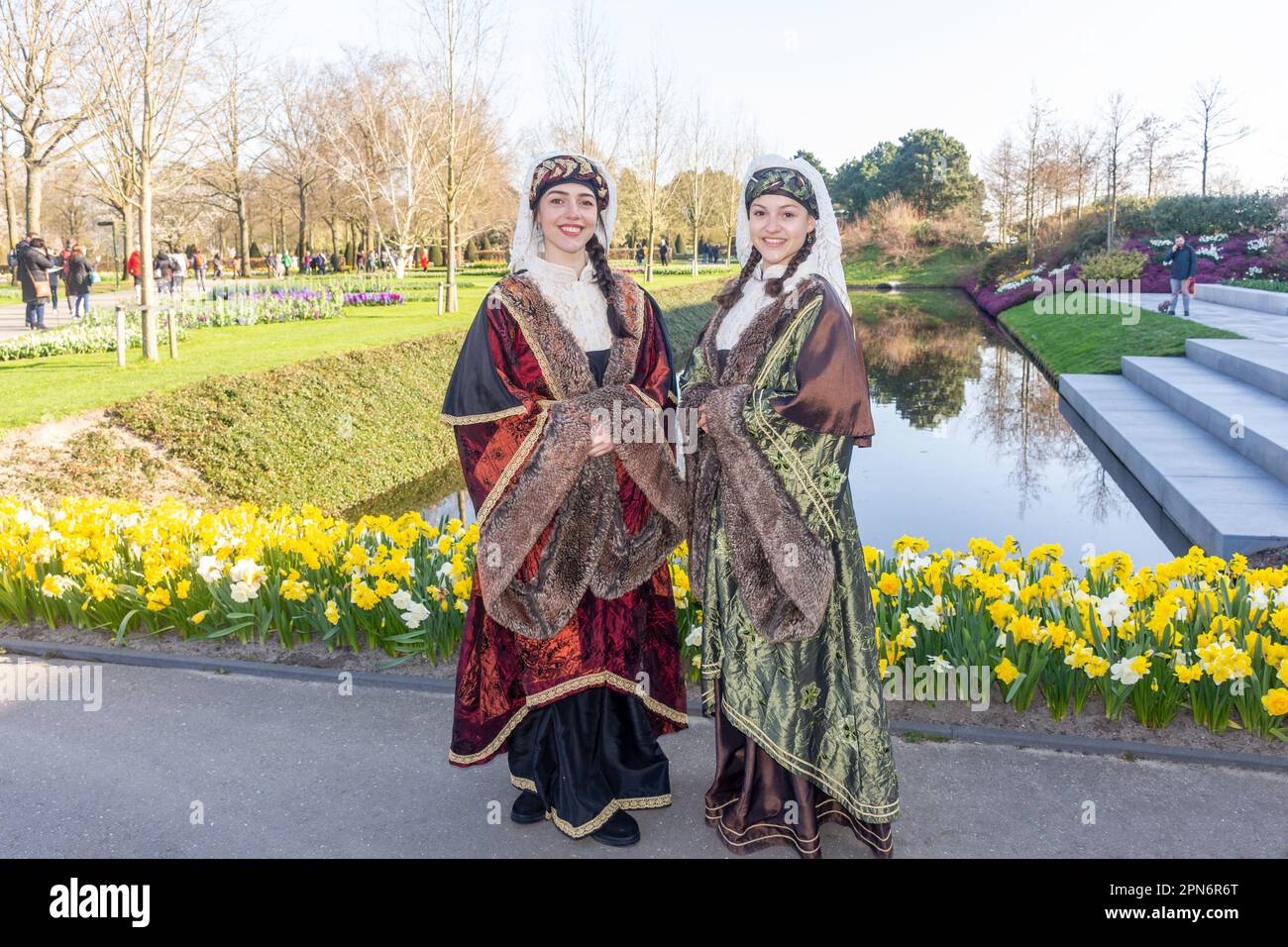 Female young women in traditional costume at entrancekeukenhof g hi-res stock photography and ...