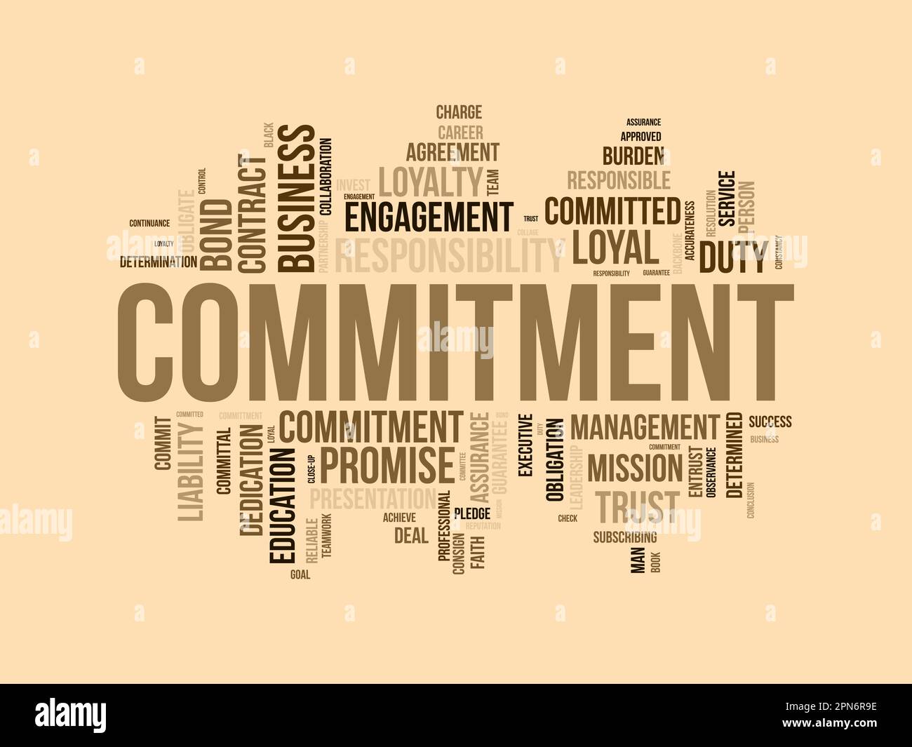 Word cloud background concept for Commitment. Responsibility engagement ...