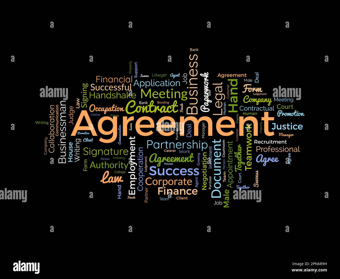 Word cloud background concept for Agreement. Corporate contract ...