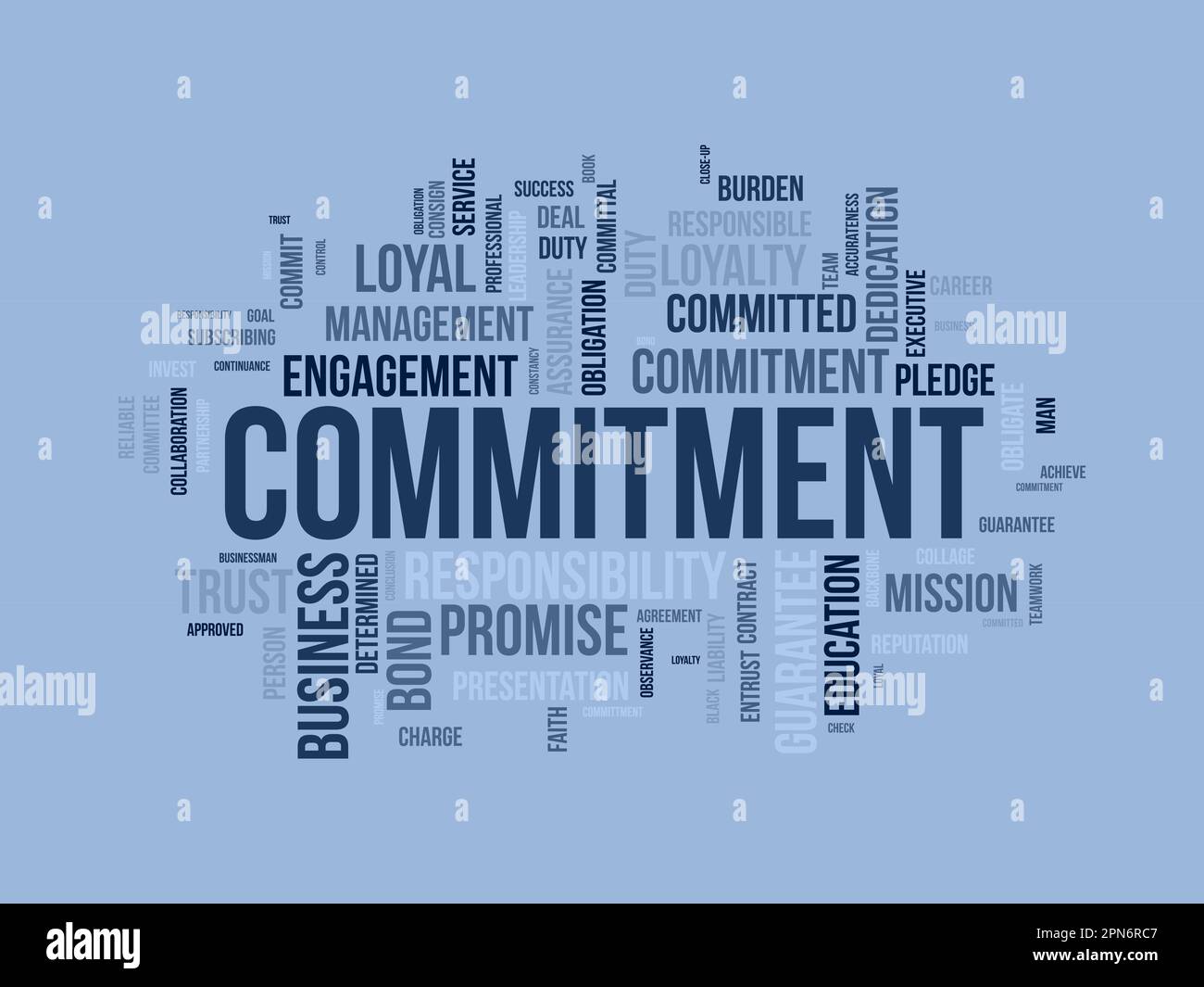 Word cloud background concept for Commitment. Responsibility engagement ...