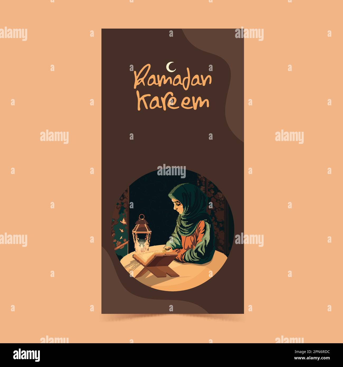 Girl reading quran Stock Vector Images - Alamy