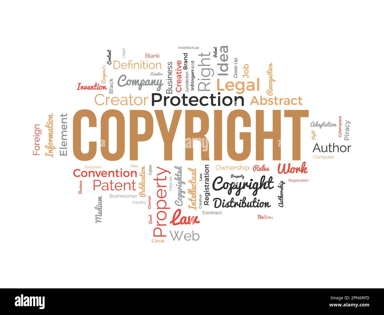 Word cloud background concept for Copyright. Intellectual property ...