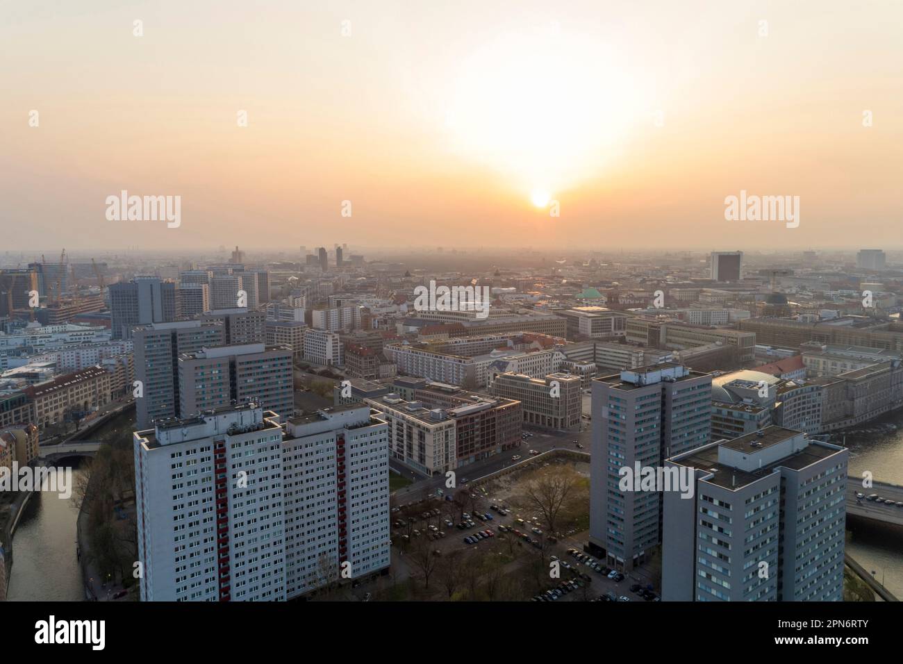 Aerial of the skyline of Berlin Mitte, Berlin, Germany Stock Photo - Alamy