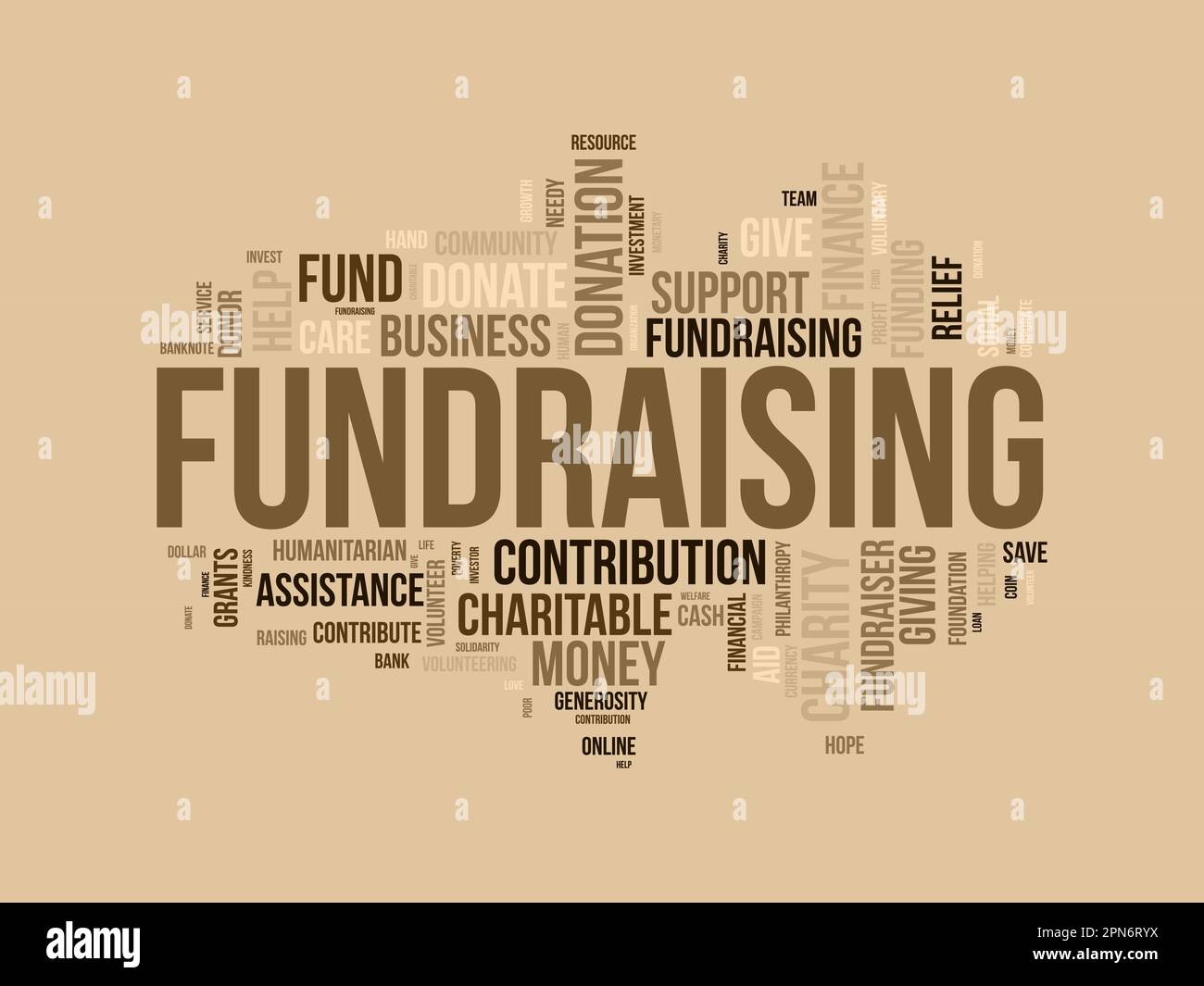 Word cloud background concept for Fundraising. Charity funding ...