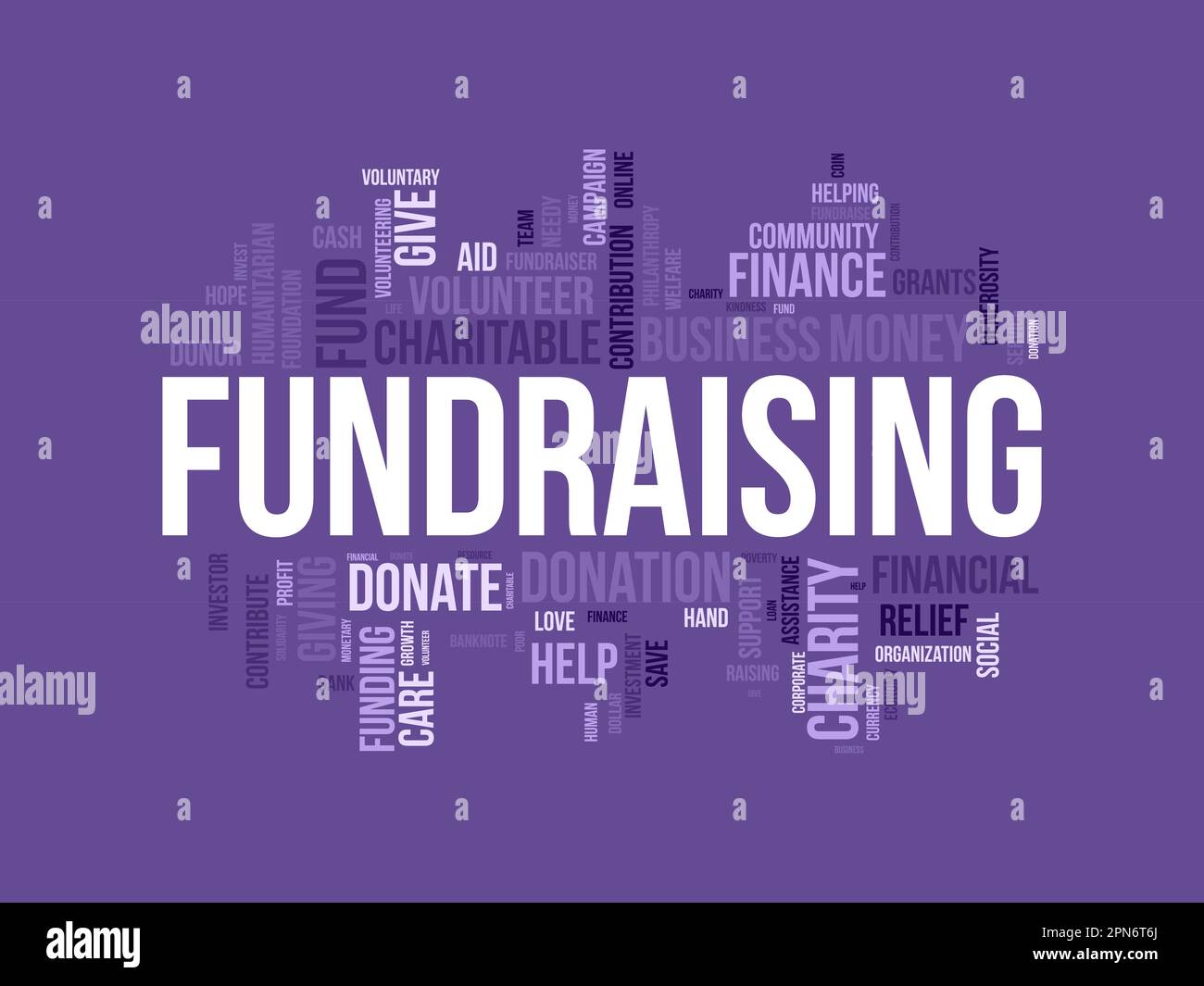Word cloud background concept for Fundraising. Charity funding ...