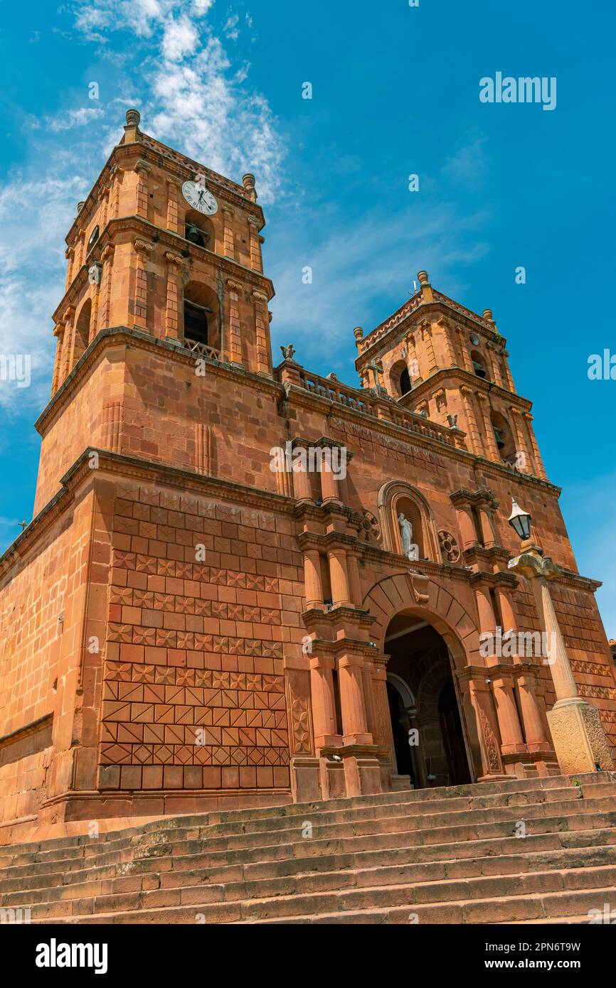 front view of barichara cathedral Stock Photo - Alamy