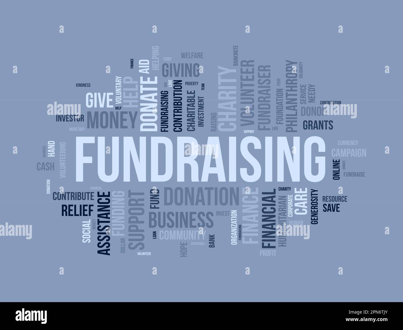 Word cloud background concept for Fundraising. Charity funding ...