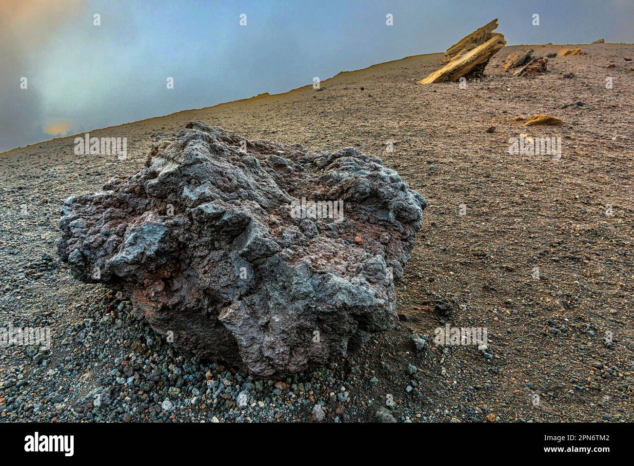 Pyroclastites erupted from the Etna volcano and ended up on the top of ...