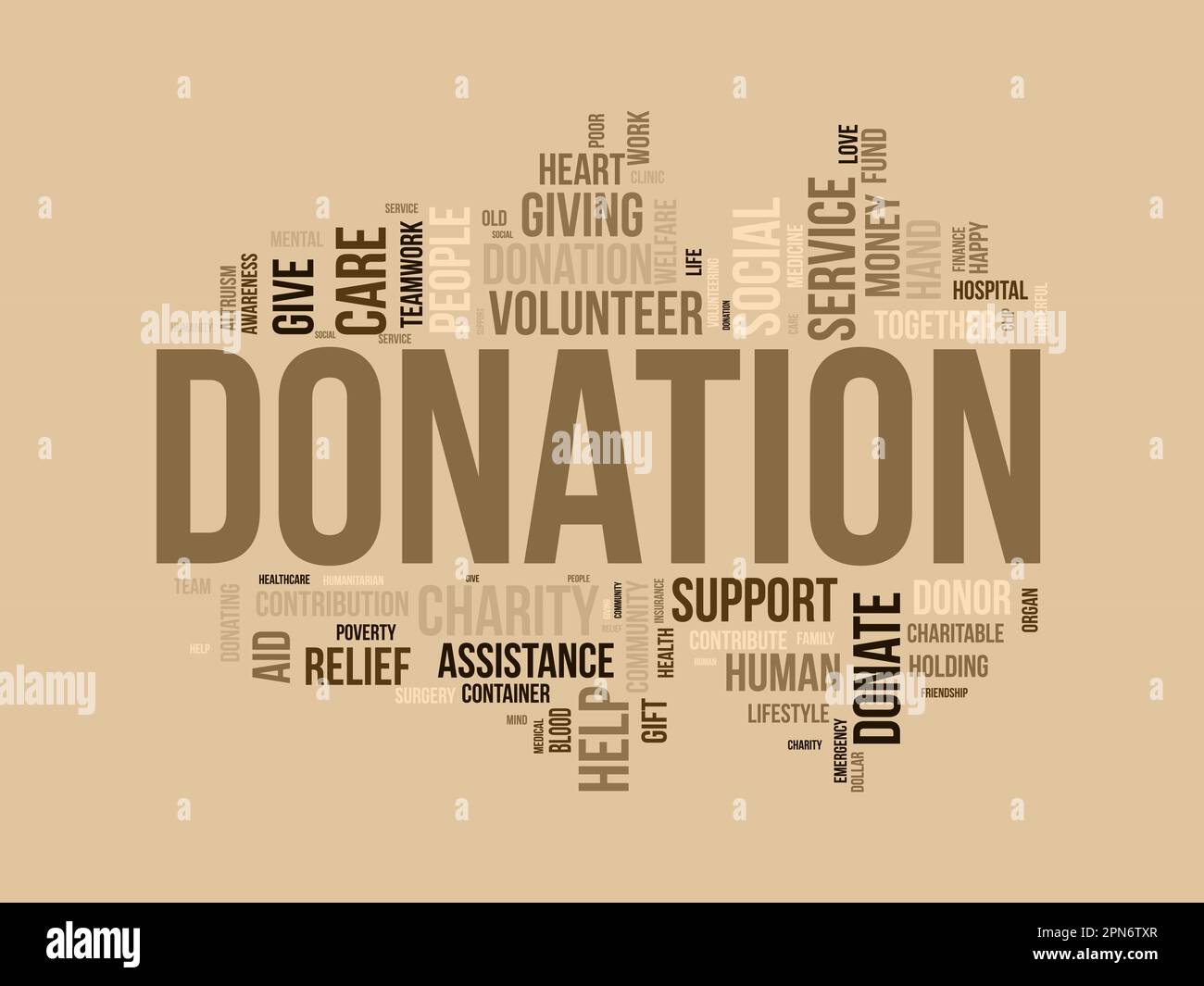 Word cloud background concept for DONATION. charity support, finance ...