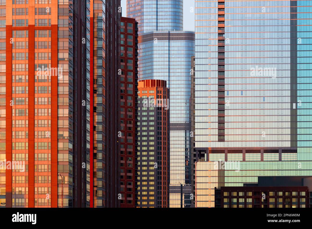 Facades of Chicago's downtown high-rise architecture Stock Photo - Alamy