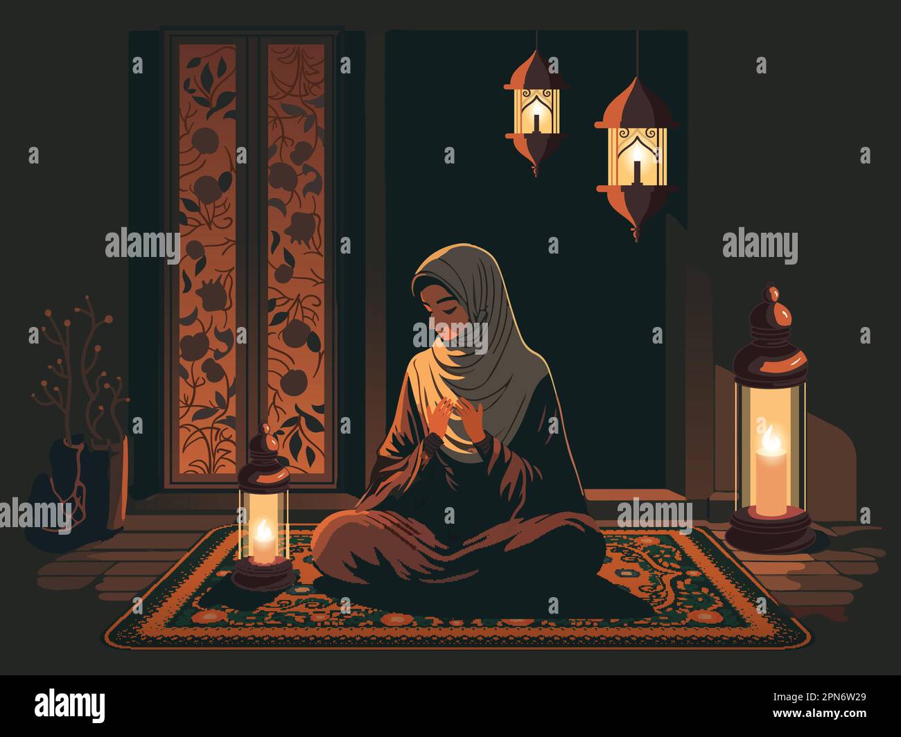 Namaz on eid Stock Vector Images - Alamy