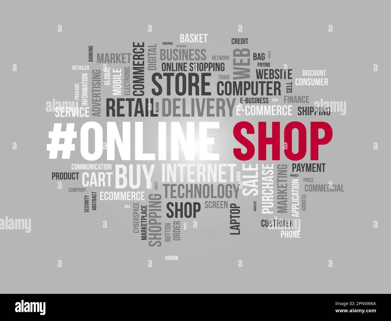 Word cloud background concept for Online shop. Growth your retail or e ...