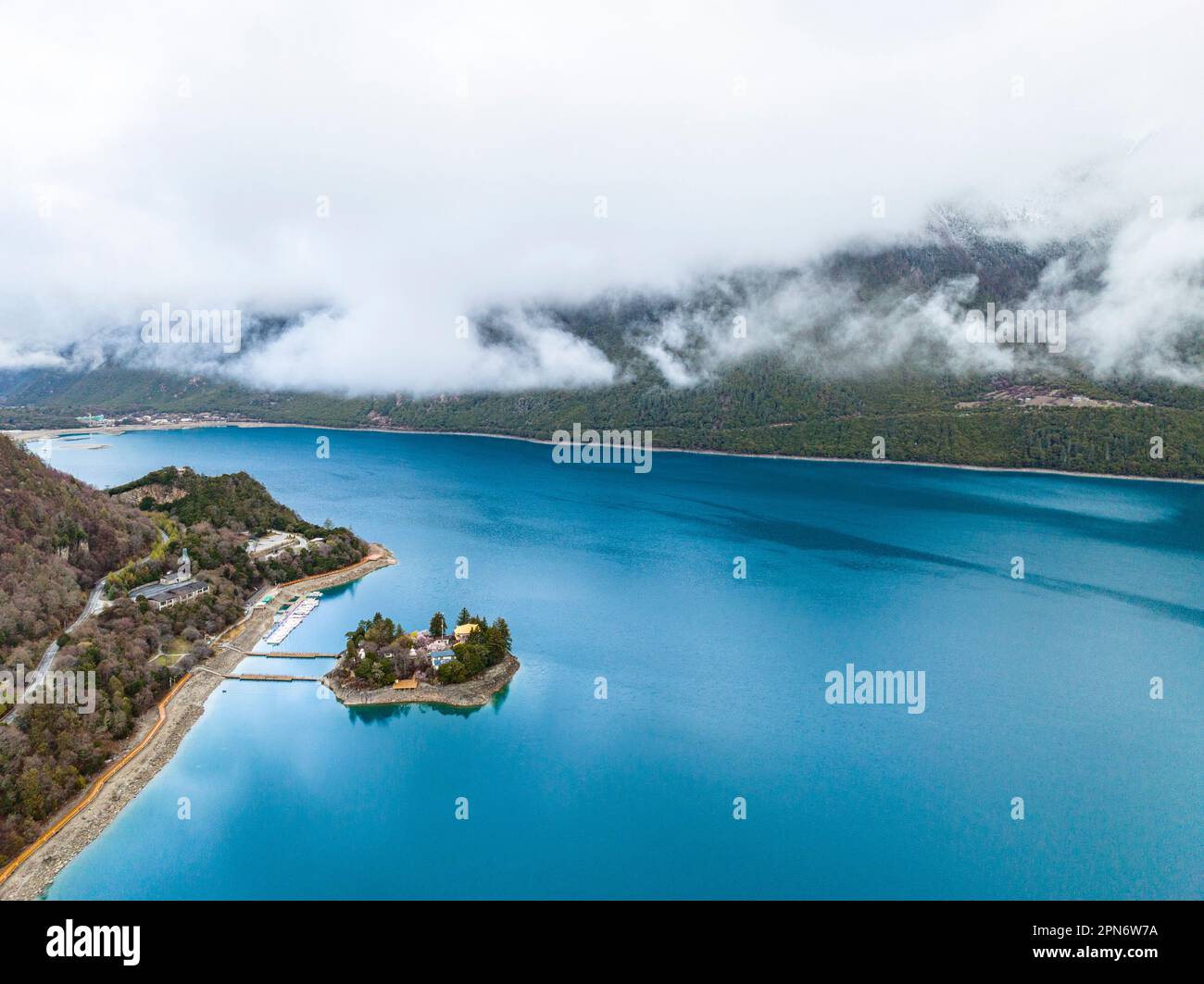 Nyingchi. 17th Apr, 2023. This aerial photo taken on April 17, 2023 ...