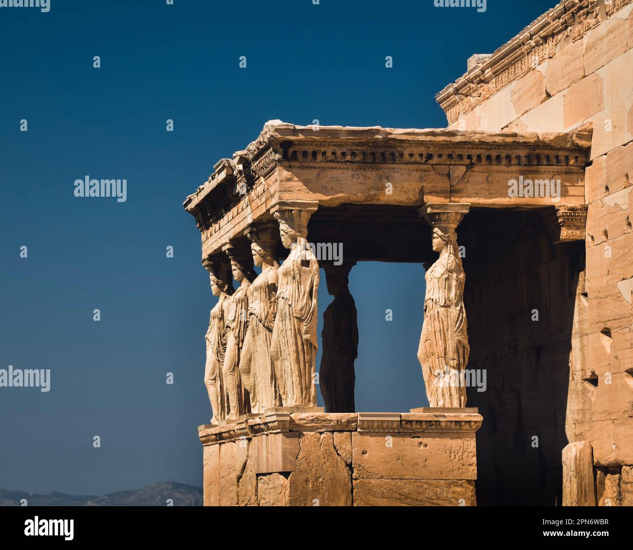 Caryatids of acropolis of Athens Stock Photo - Alamy