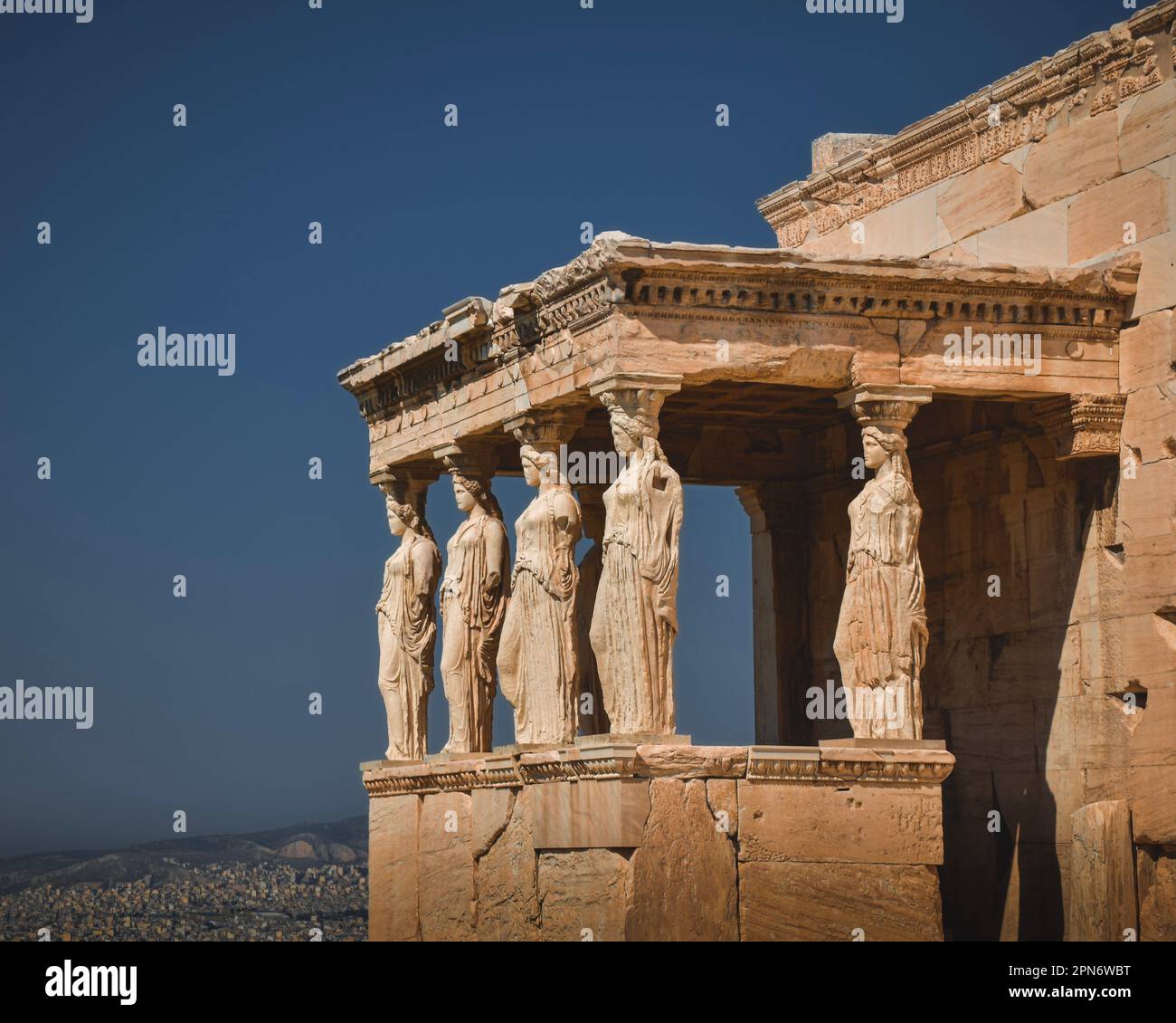 caryatids of acropolis of athens Stock Photo - Alamy
