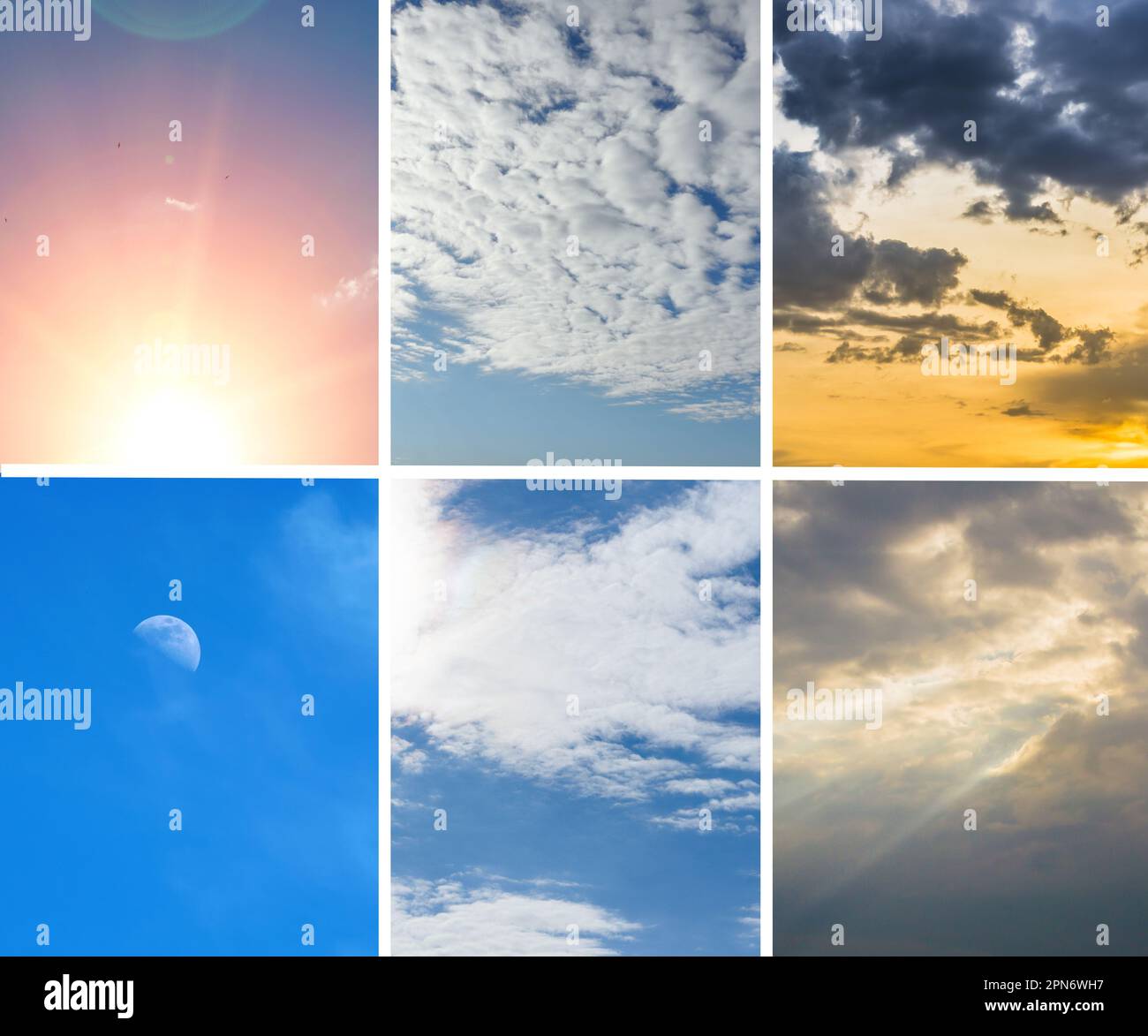 Collage clouds background. Banner design. A concept on the topic of ...