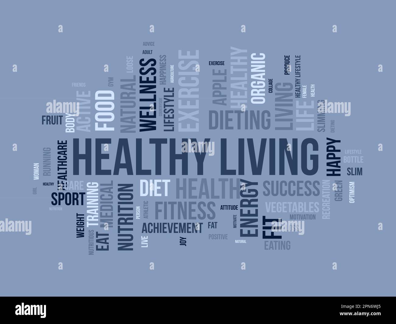 Word cloud background concept for Healthy living. diet exercise, fit ...