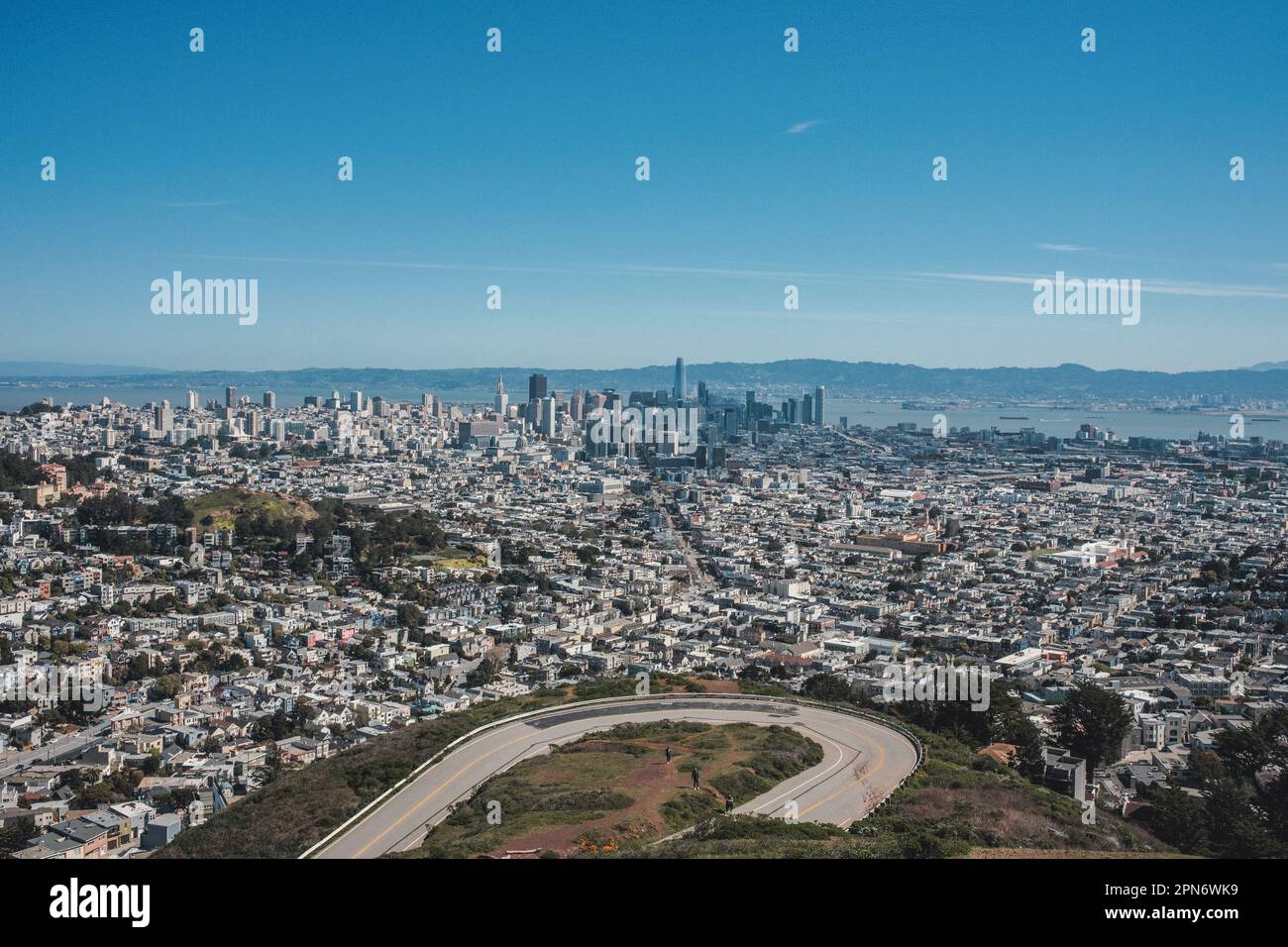 The stunning skyline of San Francisco can be seen from Twin Peaks, with ...