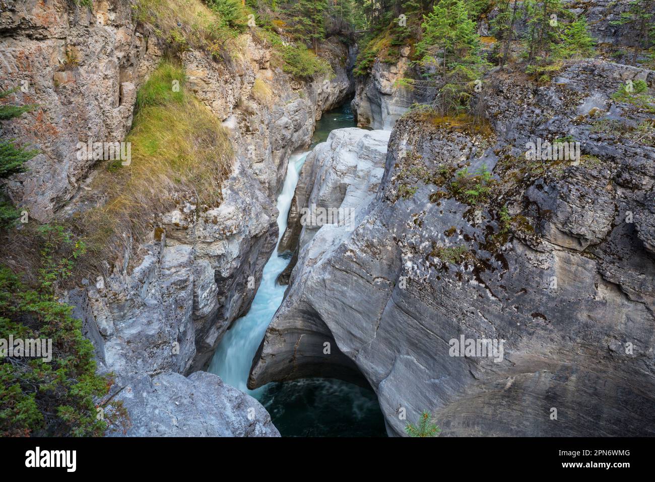Blue river in narrow canyon in the Canada Stock Photo - Alamy