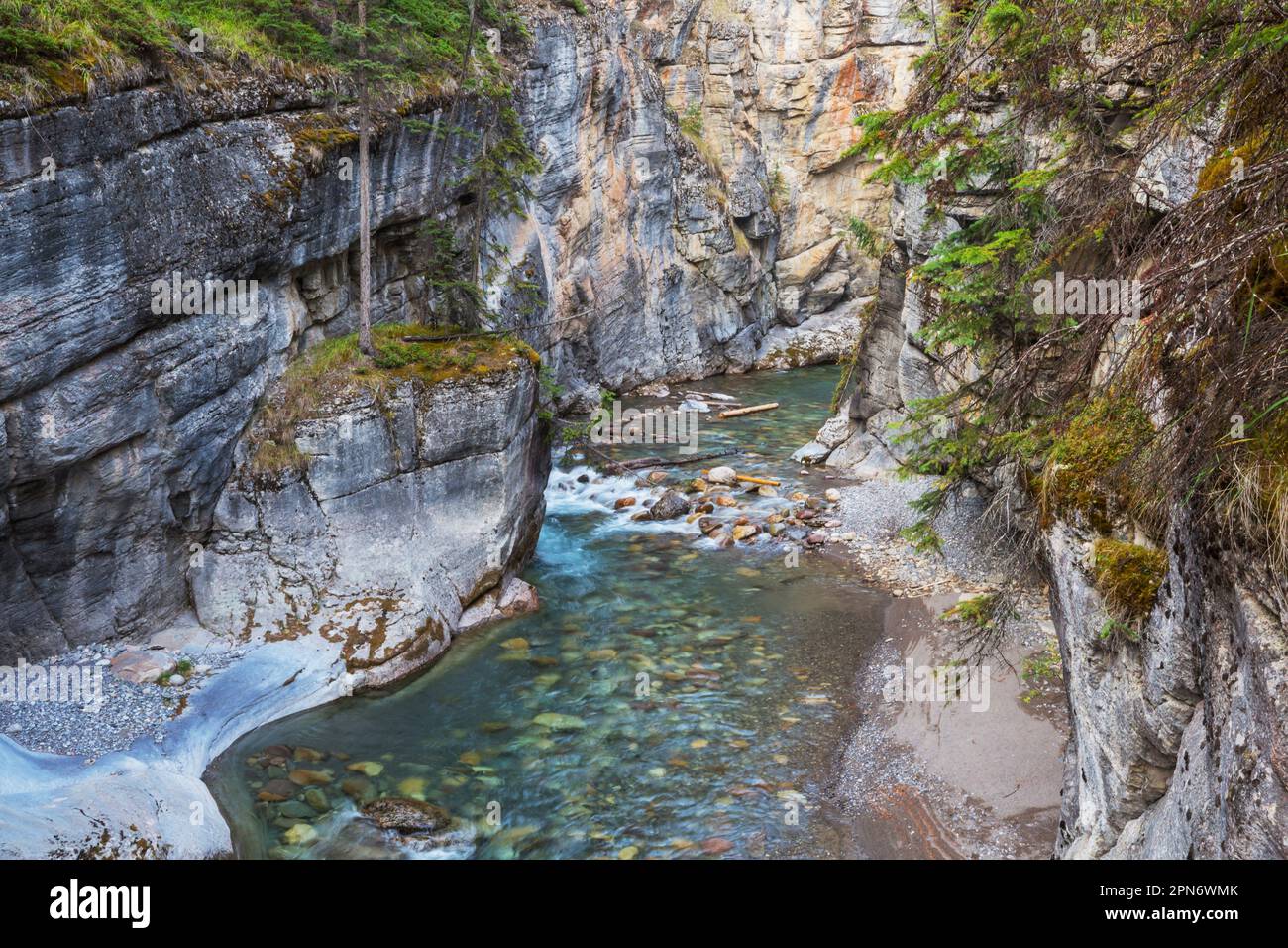Blue river in narrow canyon in the Canada Stock Photo - Alamy
