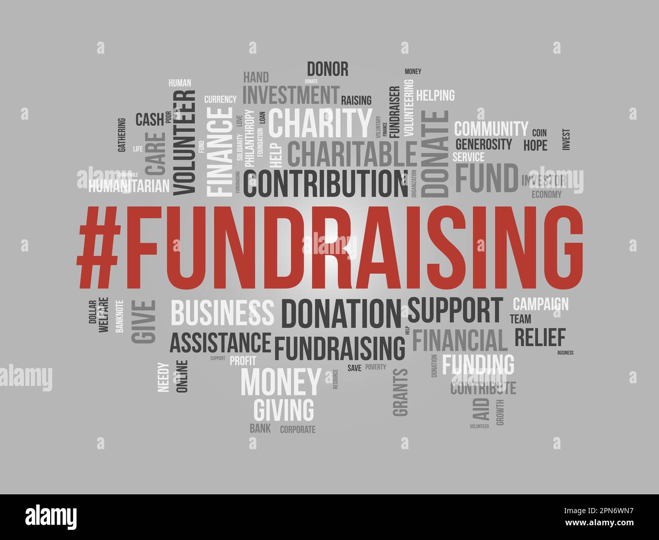 Word cloud background concept for Fundraising. Charity funding ...