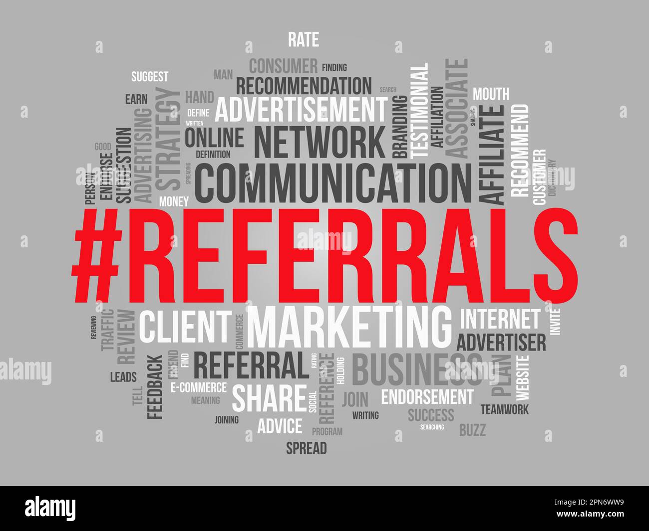 Word cloud background concept for Referrals. Business affiliate ...