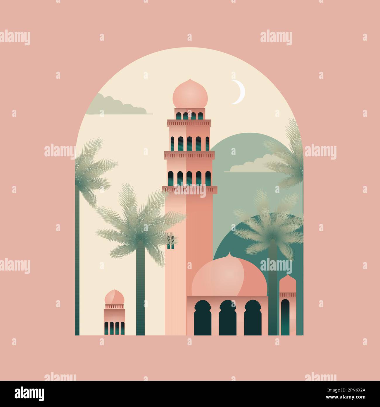 Palm and moon Stock Vector Images - Alamy