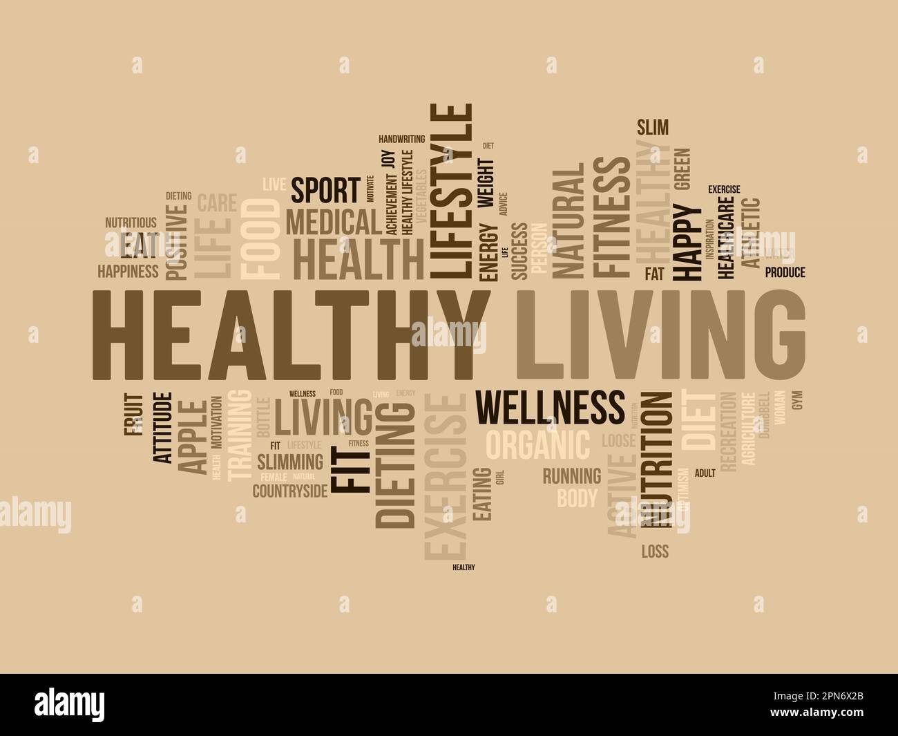 Word cloud background concept for Healthy living. diet exercise, fit ...