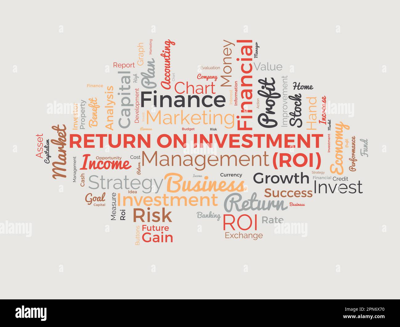 Word cloud background concept for Return on investment (ROI). Business ...