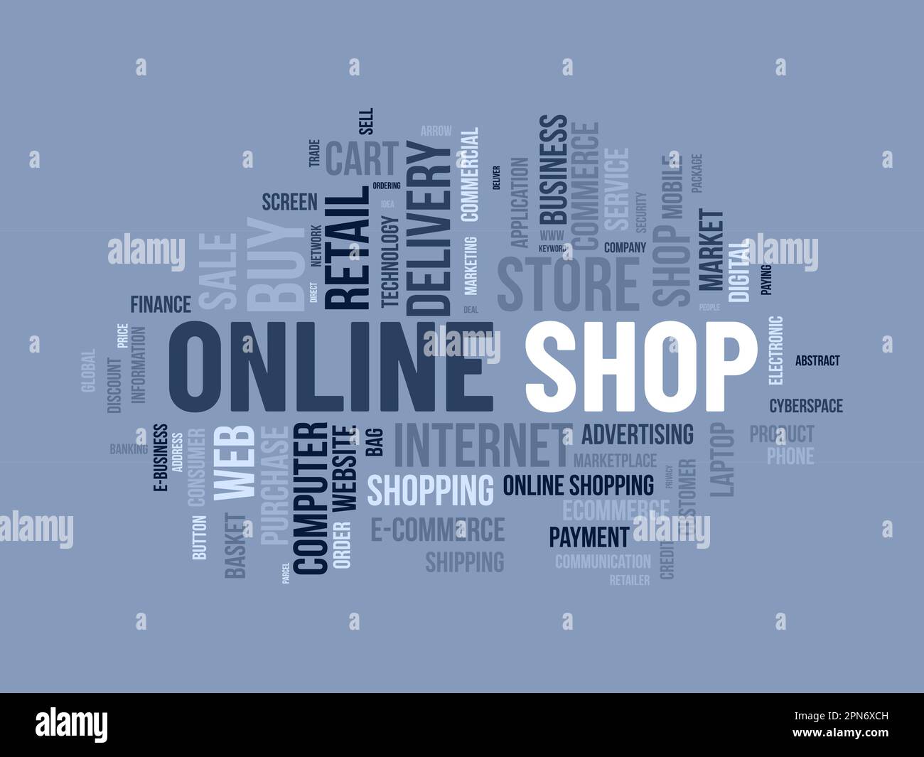 Word cloud background concept for Online shop. Growth your retail or e ...