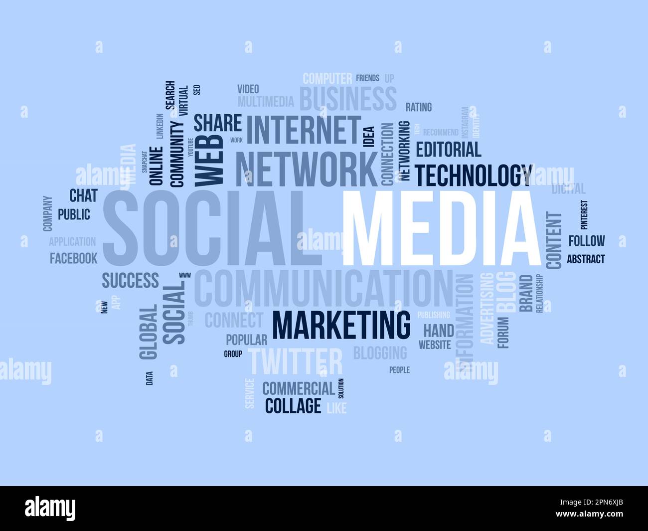 Word cloud background concept for Social media. Global online ...