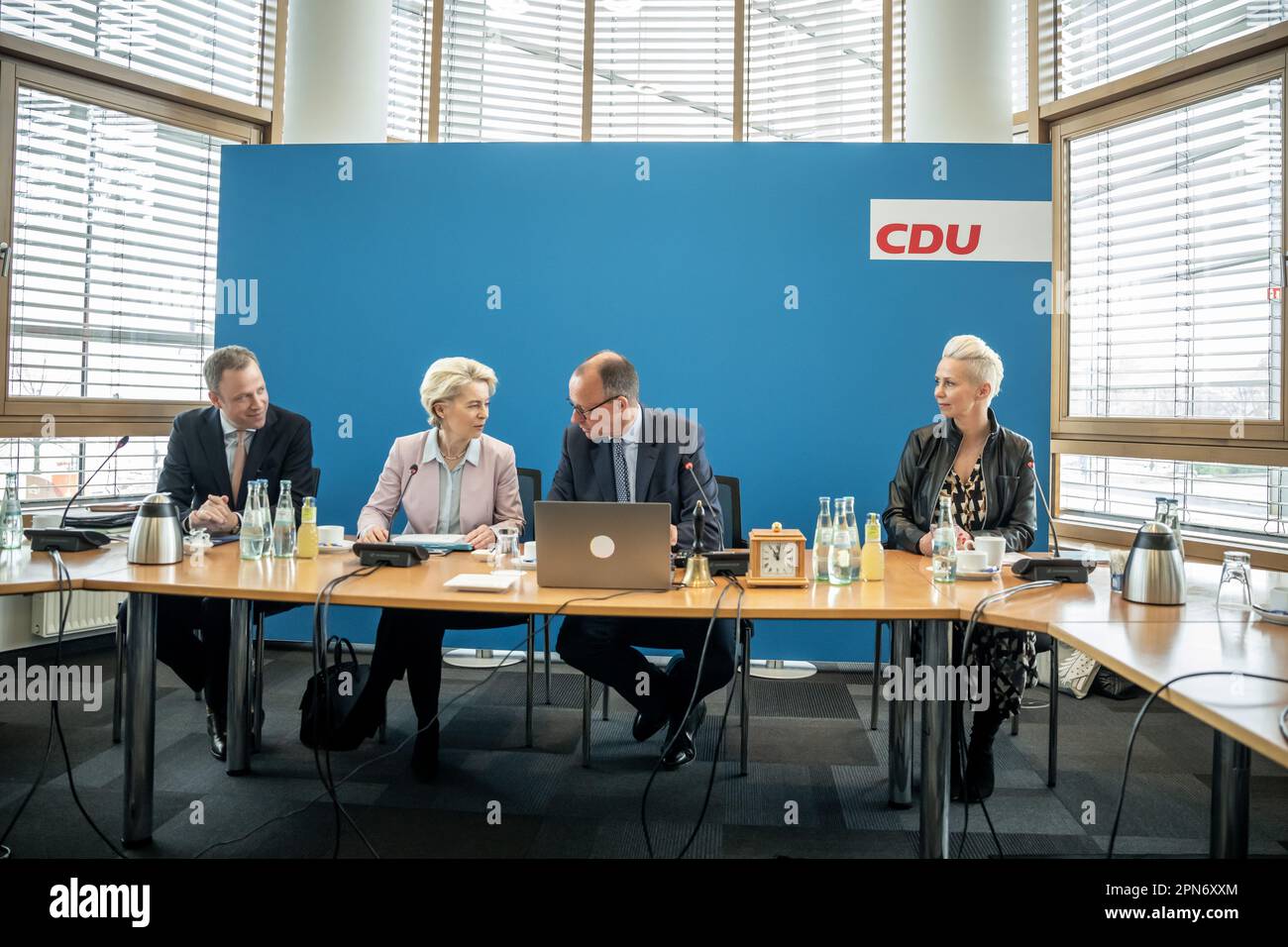 Berlin, Germany. 17th Apr, 2023. Ursula von der Leyen (2nd from left ...