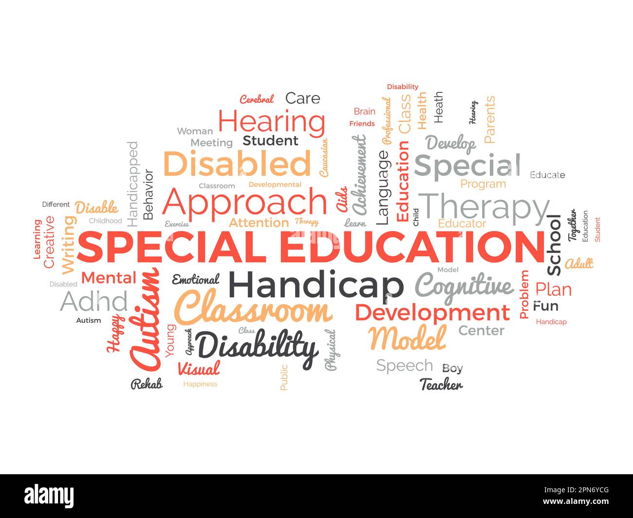 Word cloud background concept for Special Education. Disability ...